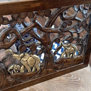 Accents | Vintage Solid Wood Elephant Family Tree Of Life Large Wall Hanging | Poshmark
